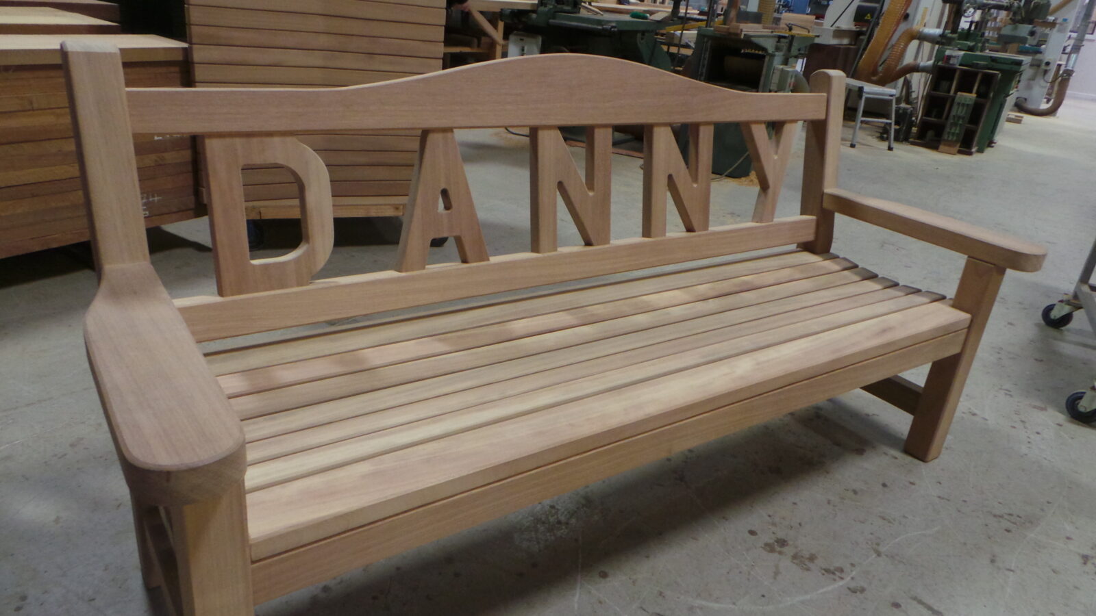 This is Danny's bench. A bespoke wooden bench built for a customer in ...