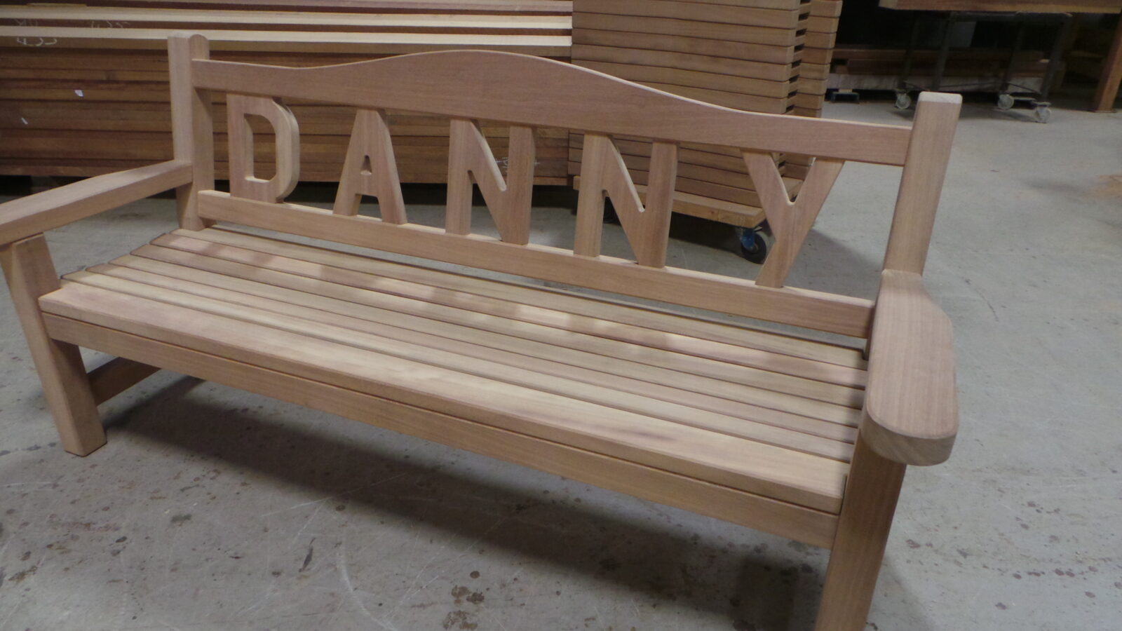 This is Danny's bench. A bespoke wooden bench built for a customer in ...