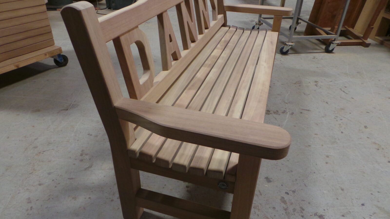 This is Danny's bench. A bespoke wooden bench built for a customer in ...