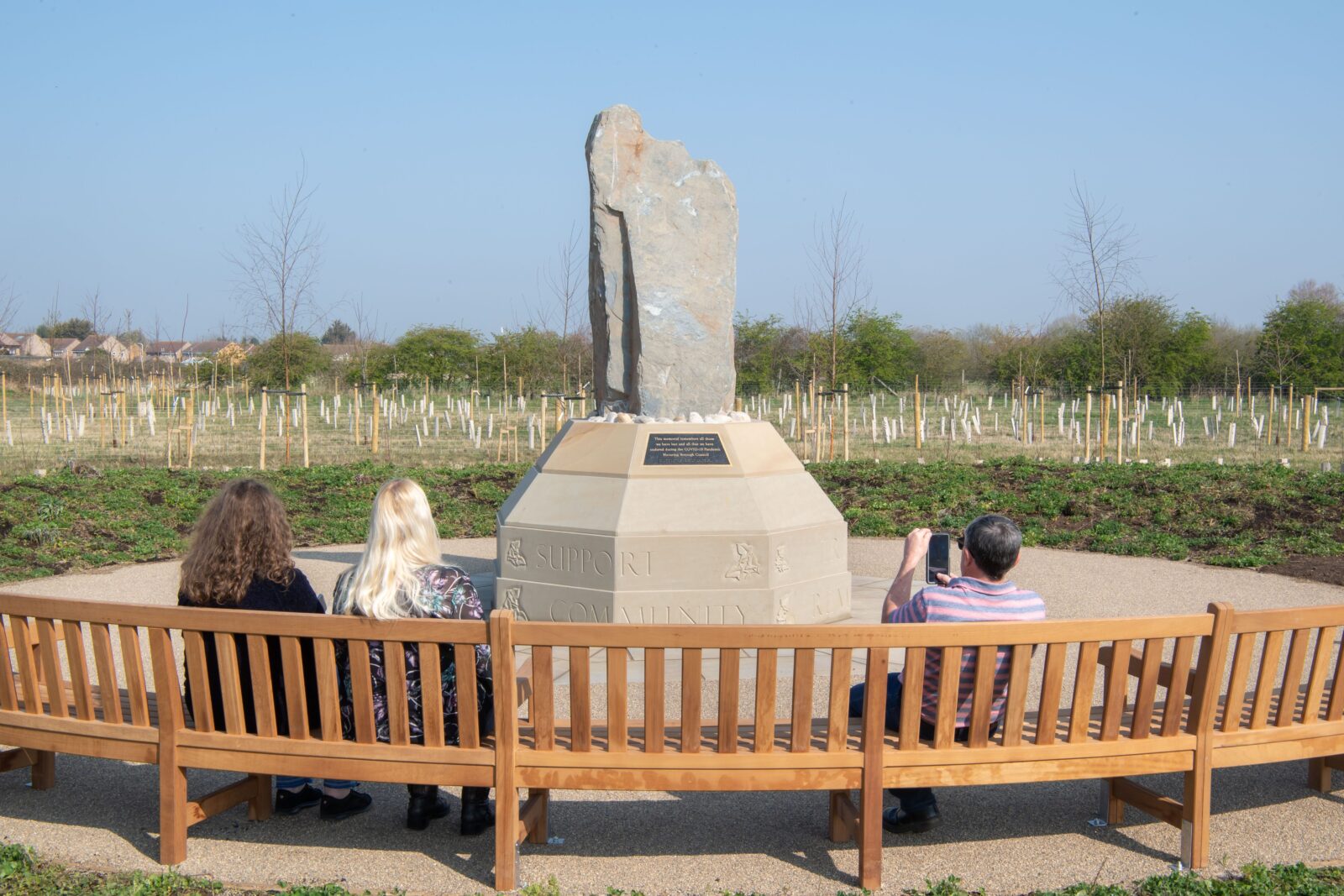 Our Memorial bench at the COVID-19 Memorial Woodland in South Hornchurch | Woodcraft UK