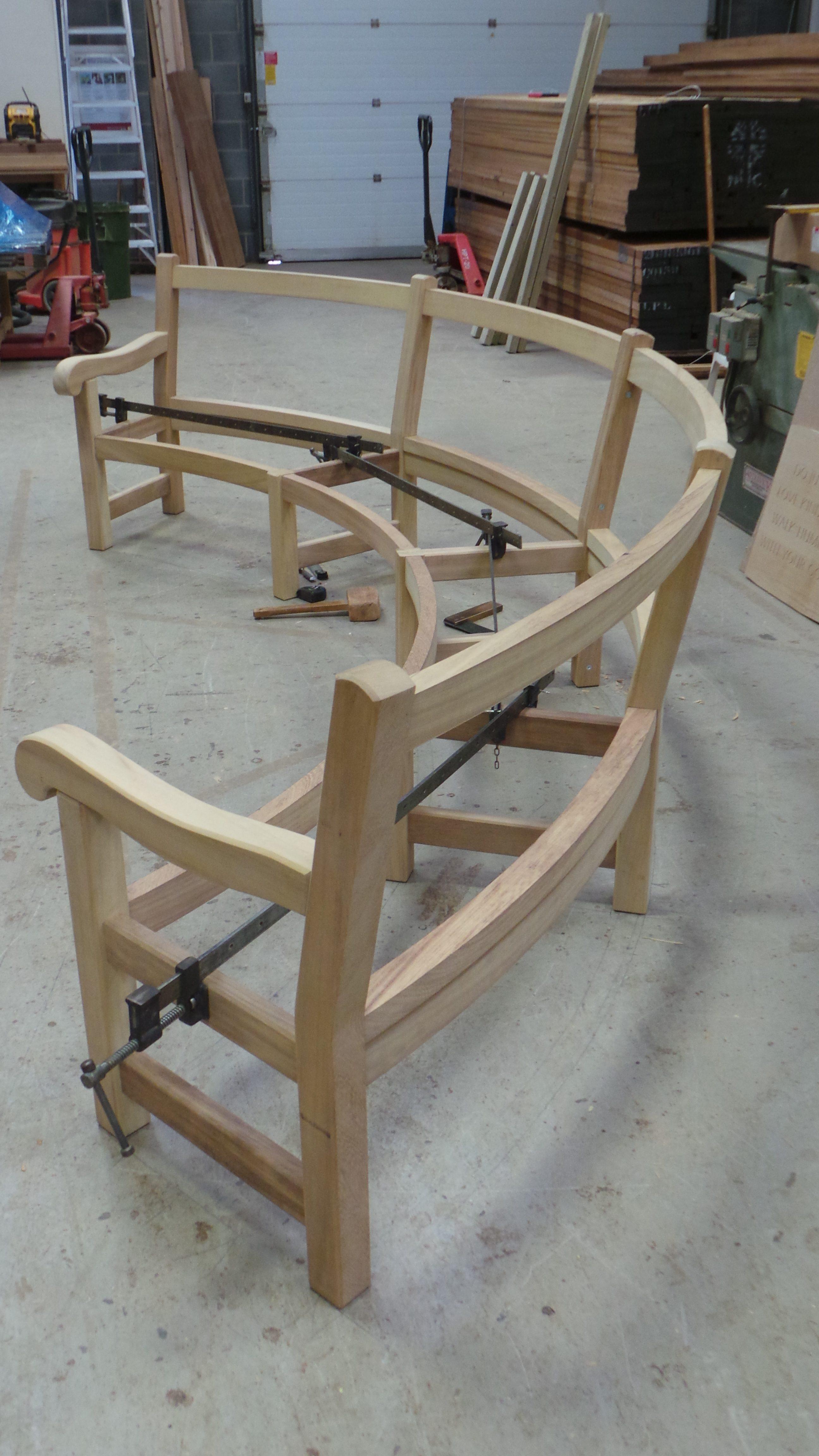 An international order of a Mendip style curved wooden bench which will ...
